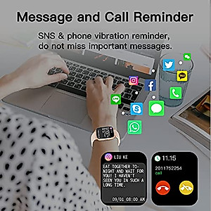 Bemtava Smart Watch, Smartwatch for iPhone Android Phones with Call Message Reminder, 1.7 inch DIY Watch Face Fitness Tracker with Heart Rate/Sleep Monitor, GPS Sports Tracking for Women Men Kids