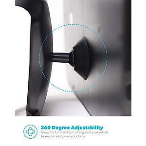 Baby & Mom Rear View Baby Car Seat Mirror - Wide Convex Shatterproof Glass - Fully Assembled - Car Mirriors Baby - car sear mirror - baby girl mirror car - back mirror baby car seat