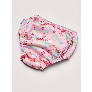 i Play. by Green Sprouts Baby Pull-up Swim Diaper, Light Pink Dragonfly Floral, 12mo