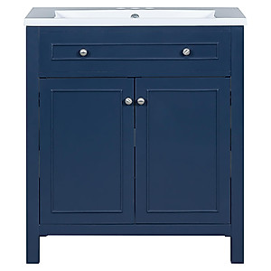 Bellemave 30" Bathroom Vanity with Sink, Bathroom Vanity Set with Two Doors and Adjustable Shelf, Bathroom Vanity and Basin Sink Combo for Bathroom (Blue)