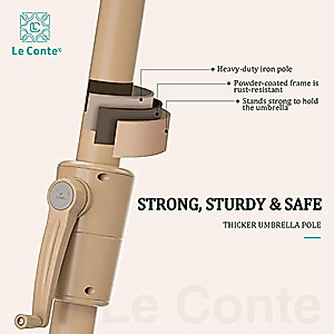 Le Conte 9 ft Patio Umbrella Outdoor Market Umbrellas Table Umbrellas | 3 Years Non-fading material & Push Button Tilt | Best for Deck, Balcony, Garden, Lawn & Pool (Navy blue)