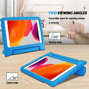 ProCase Kids Case for iPad 9th Generation/iPad 8/iPad 7, iPad 10.2 Case 2021 2020 2019/iPad Air 10.5/iPad Pro 10.5 Kids Case, Shockproof Lightweight Case with Convertible Handle-Blue
