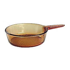Visions Corning Deep Skillet Chicken Fryer with Lid, Amber