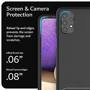 TUDIA DualShield Designed for Samsung Galaxy A32 5G Case, [Merge] Shockproof Military Grade Slim Dual Layer Hard PC Soft TPU Protective Case Cover - Matte Black
