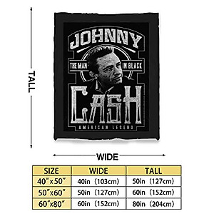 GACOZ-Johnny-Cash-Ultra Soft Throw Blanket Flannel Fleece All Season Light Weight Living Room Bedroom Warm Blanket 50×40inch