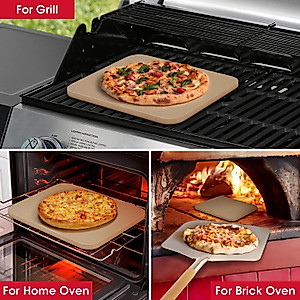 Unicook Pizza Stone for Oven and Grill, 15 Inch Large Baking Stone, Heavy Duty Cordierite Bread Pan, Thermal Shock Resistant Oven Cooking Stoneware for Pizzas, Bread, Cookie and More