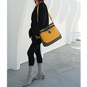 MKF Collection Shoulder Bag for Women, Two Tone Vegan Leather Fashion Hobo Handbag Messenger Purse