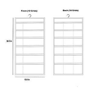 Fangkun Closet Underwear Hanging-Bag Organizer Rotating-Hook Dual Sided 30 Mesh Pockets Wall Shelf Wardrobe Storage Bags,Oxford Cloth Space Saver Bag for Bra Underwear Underpants Socks (Gray)