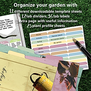 Garden Journal, 3 Ring Full Page 8.5x11" Binder. Seed Packet Organizer Kit, Perfect Planner & Almanac & Notebook for Gardeners, Ideal Gift for Farmers and Garden Enthusiasts (Gardening Binder with Calendar)