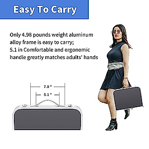 Moosinily Folding Table 2 Feet Portable Table Camping Table Ajustable Height Picnic Table Small Card Table Aluminum with Carry Handle for Outdoor Indoor Grill BBQ Travel Beach Black