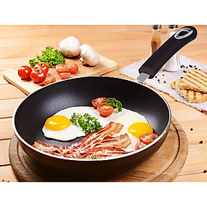 Utopia Kitchen 2 Quart Nonstick Saucepan with Glass Lid & 11 Inch Nonstick Frying Pan - Induction Bottom - Multipurpose Use for Home Kitchen or Restaurant - Grey-Black