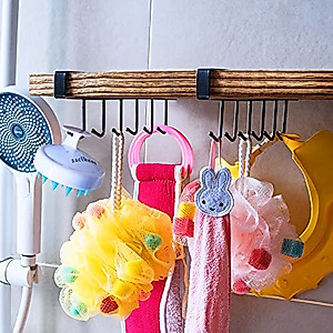 sscikeas Coffee Cups Holder Storage Rack for Cabinet Closet Kitchen Mug,Belts Scarf Hang,Towel Rack,Fit for 1 Inch Thickness Shelf or Less 2 Pack(Black)