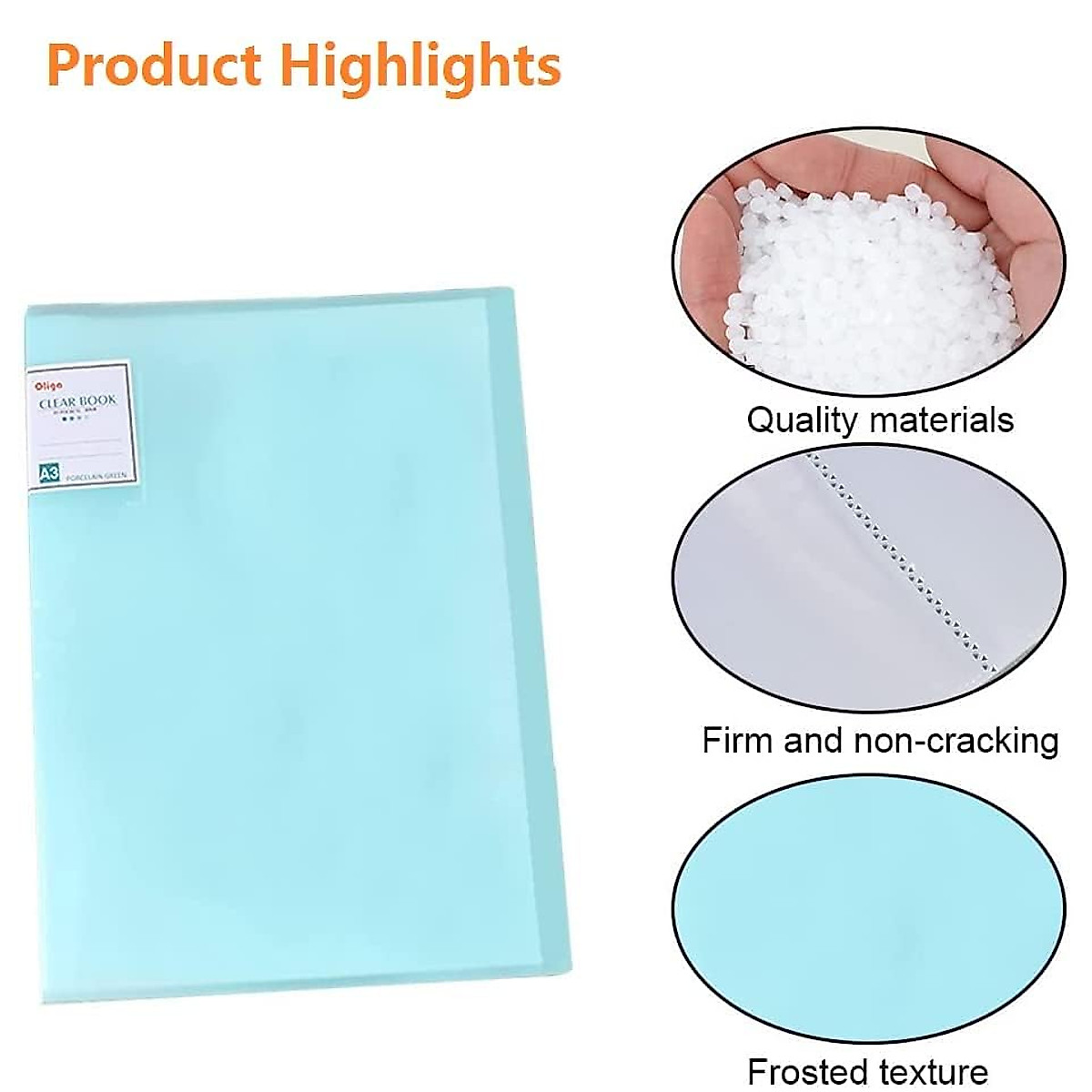 A3 30 Pags Diamond Painting Storage Book, Painting Storage Book 30 Clear Pockets Sleeves Protectors Art Portfolio Book, Display Book, Clear View A3 Document Folder for Painting Presentation (Green)