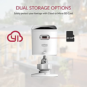 YI 2pc Security Camera Outdoor, 1080p Outside Surveillance Front Door IP Smart Cam with Waterproof, WiFi, Cloud, Night Vision, Motion Detection Sensor, Smartphone App, Works with Alexa