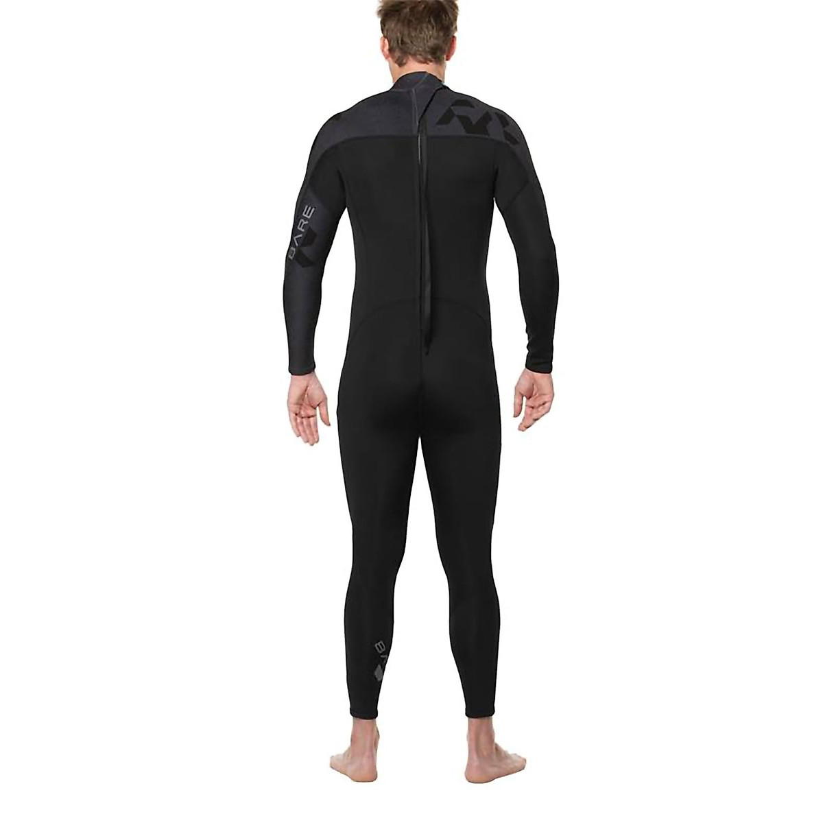 BARE 3/2MM Revel Men's Full Wetsuit | Combines Comfort and Flexibility | Made from a Blend of Neoprene and Laminate | Designed for All Watersports Including Scuba Diving and Snorkeling | Grey - M