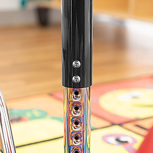 Sprogs Adjustable Height Mobile Classroom Activity Table for Preschools, Kidney Preschool Activity Table with Casters, 48" L x 72" W x 23" H, Maple/Black