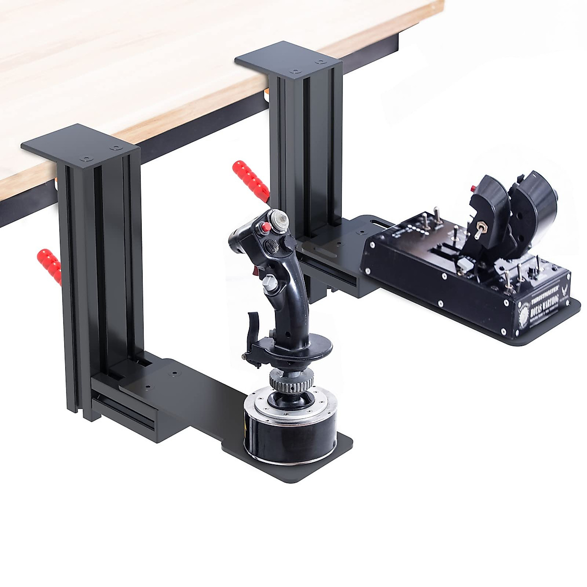 Meza Mount-Set of 2 Hotas Desk Mount for The Flight Sim Joystick Mount Compatible with Thrustmaster Warthog/WinWing Orion 2,Adjustable height and position Hotas Mount,Flight Joystick Mount