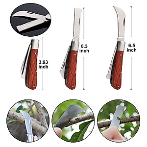 Garden Grafting Tool Kits, ZALALOVA 2 in 1 Pruning Tools Including Grafting Knife Replacement Blades Grafting Tapes Rubber Bands and Labels for Plant Branch Vine Fruit Tree Cutting