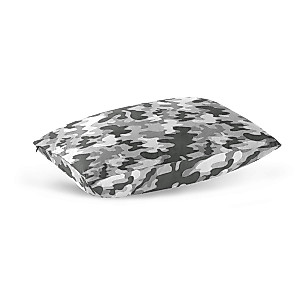 Enzenon Pillow Cases Standard Size with Zipper Cotton Print Camo Gray Super Soft Cozy Pillow Covers 16x24 Inches