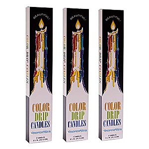 Color Drip Candles, 3-Pack (6 candles total)