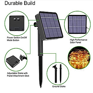 LIUPENGWEI Solar String Lights Outdoor, 100LED~500LED 12M~52M Solar Garden Lights, 8 Modes Copper Wire Fairy Lights Waterproof for Garden Party Wedding Home Christmas Garden Ghost Light