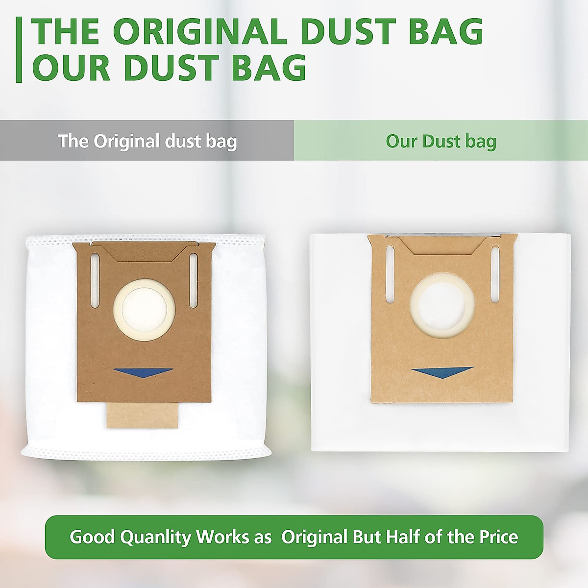 10 pack Replacement Dust Bags Compatible with Ecovacs DEEBOT OZMO T8 AIVI T8 Max, Deebot N8 Pro+ Robot Vacuum Cleaner