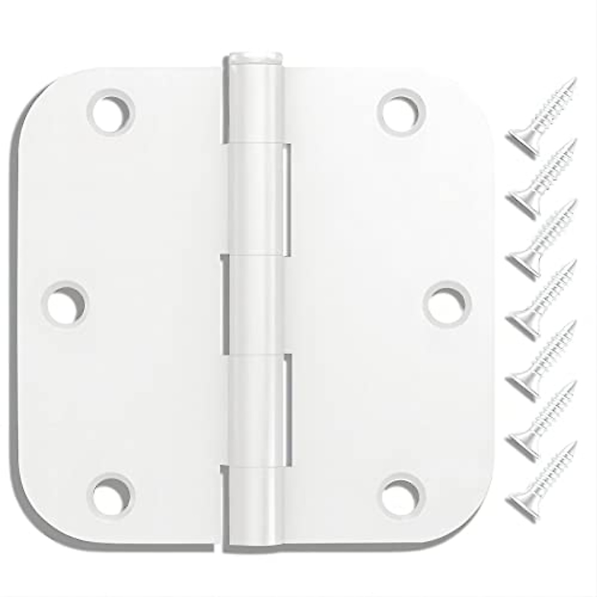 3 Pack Door Hinges Matte White,3.5 Inch Matte White Door Hinges with 5/8" Radius,Fit Standard Door/Bedroom Door/Exterior Door/Interal Door Hardware Hinges,Matte White Finish Door Hinges