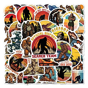 Pack 50 Pcs Bigfoot Stickers for Water Bottles Waterproof Laptop Luggage Computer Skateboard Phone Scrapbooking Teens Adults Cool Funny Aesthetic Sticker Packs Small Vinyl Decals