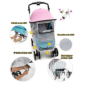 Manito Magic Shade (Sun Shade + Mosquito Net 2-in-1) for Strollers - Black/Black