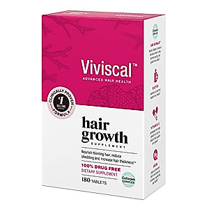 Viviscal Women's Hair Growth Supplements with Proprietary Collagen Complex, 1 Selling for Clinically Proven Results of Thicker, Fuller Hair; Nourish Thinning Hair (180 Tablets - 3 Month Supply)