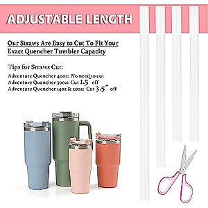 6 Straws with Cover Cap for Stanley Tumbler Replacement - Reusable Straw with Stopper Tips, Perfect for Stanley Cup with Handle H2.0, 14, 20, 30, 40oz Accessories