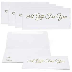 Gift Boutique - 100 Christmas Currency Envelopes Holiday Money Gift Envelope Holder Enclosure A Gift For You Gold Design 2 7/8” x 6 ½” for Cash Check Coin Note Mailing Gifts Office Wedding Party Favor