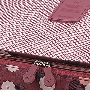 Travel Cubes,Mossio 7 Piece Compact Carry On Luggage Organizer Value Folders Travel Bag Wine Flower