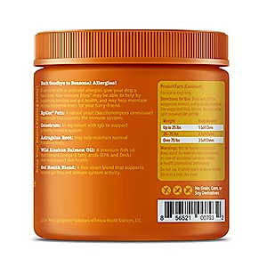 Zesty Paws Allergy Immune Supplement for Dogs - with Omega 3 Salmon Fish Oil & EpiCor Pets + Probiotics for Seasonal Allergies - Peanut Butter
