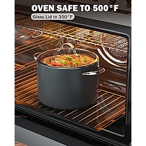 Cooks Standard 8-Piece Nonstick Hard Anodized Cookware Set, Pots and Pans Set Includes Saucepans, Stockpot, Frying Pans, Lids, Black