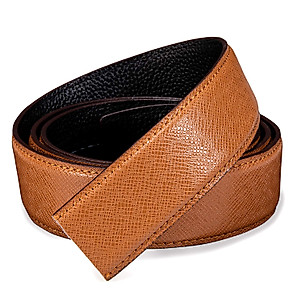 Barry.Wang Mens Belt Leather 2pack,Slide Ratchet Belt Buckle Dress Casual Gift Adjustable,Trim to Fit