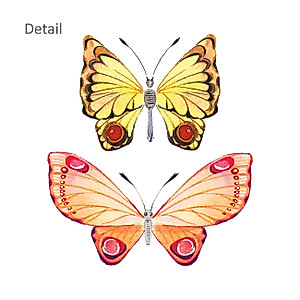 DECOWALL DS-8022 Watercolour Butterflies Kids Wall Stickers Wall Decals Peel and Stick Removable Wall Stickers for Kids Nursery Bedroom Living Room (Small) d?cor