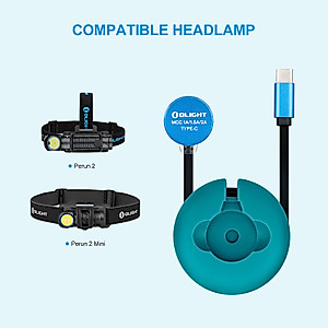 OLIGHT MCC3-C Reel Charger Upgraded Magnetic Charging Cable ONLY for Odin/Odin Mini/PL-Pro/Baton3 Series/Warrior Mini2/Perun 2/Perun 2 Mini/Seeker 3 pro/Warrior X3/Arkfeld/Arkfeld UV (Blue)