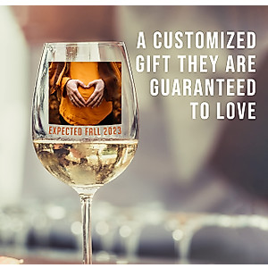Personalized Printed 16oz Stemmed Photo Wine Glass – Mother's Day Wine Gifts for Women,Custom Birthday Gift for Women,Customized Picture Gifts for Wine Lover Unique for Mom Sister Best Friend