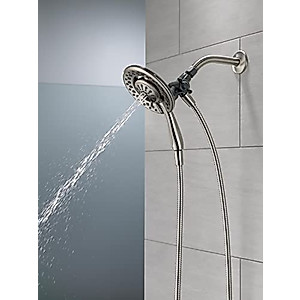 Delta D75486CSN In2ition 1.75 GPM 2-in-1 Multi Function Shower Head and Hand Shower with 60" Hose - Limited Lifetime Warranty Spotshield Brushed Nickel