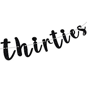 Black Glitter Rip Thirties Banner, Cheers to 40 Years/Death To My Youth, Funny Old English 40th Birthday Party Decorations