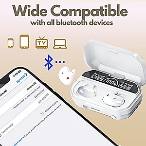 Loluka Sleeping Earbuds Invisible Bluetooth Earbuds Comfortable and Fitable for All Type Ears True Wireless Earbuds Stereo HiFi Music IPX4 Waterproof Invisible Headphones with Charging Case Nude