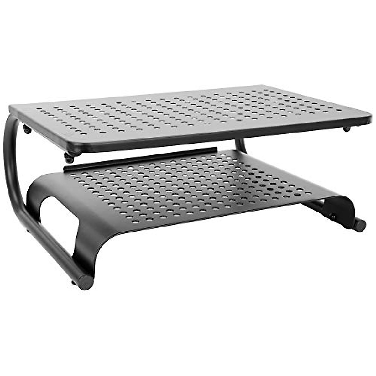 MOUNT-IT! 2 Tier Desk Organizer Riser | Computer Monitor Stand with Keyboard Storage Shelf for Desktops, Laptops, Printers, Home Office Space Saver (2 Shelves)