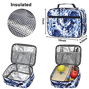 Joyfulife Girls Backpacks, Tie Dye Backpack for Girls Kids Bookbags School Backpack with Lunch Box (Tie Dye Blue)