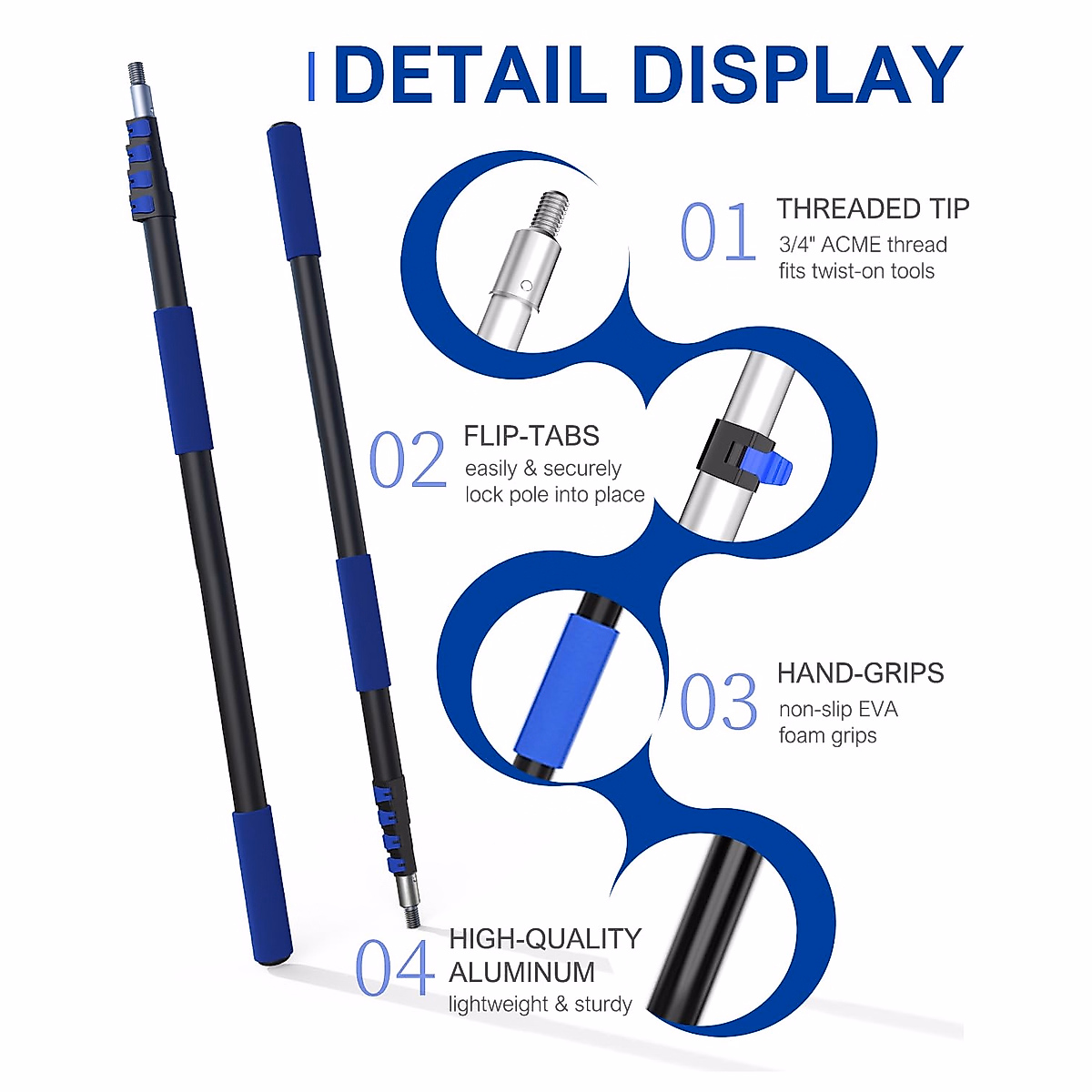 SKGPOLE 26FT Reach Light Bulb Changer for High Ceilings with Telescopic Extension Pole, 5-19 Foot Light Bulb Extension Pole Changer with Baskets and Suction Cup for High Ceilings and Recessed Lights