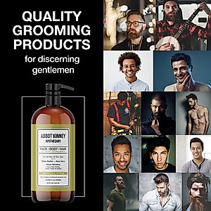 Men's 3-in-1 Wash, Moisturizing Shampoo, Conditioner, and Body Wash for Men, Suitable for All Skin and Hair Types, 32oz - Abbot Kinney Apothecary (Energizing Citrus)