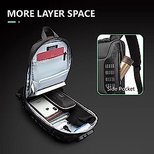 OZUKO Sling Bag Anti-theft Shoulder Crossbody Waterproof Chest Bag Backpack with USB Charging Port(black, sports car)