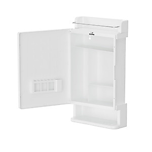 Well Set Medicine Cabinet with Mirror, Wall Mounted Bathroom Storage Cabinet Mirror Door & 2 Open Shelves, Adjustable Shelves, Mirrored Bathroom Wall Cabinet 21 x 5 x 12 Inches
