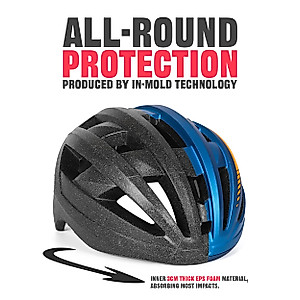 VICTGOAL Bike Helmet for Men Women with Led Light Detachable Magnetic Goggles Removable Sun Visor Mountain & Road Bicycle Helmets Adjustable Size Adult Cycling Helmets (L: 57-61 cm, Blue)