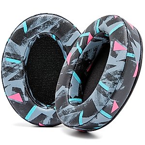WC Wicked Cushions PadZ - Thick & Soft Ear Pads for ATH M50X / M40X / SteelSeries Arctis/HyperX Cloud & Alpha/Logitech G Pro X/Compatible with Over 50 Headphones | 90s Black